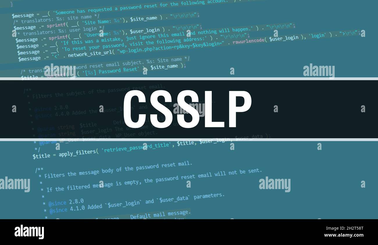Csslp Concept With Random Parts Of Program Codecsslp Text Written On Programming Code Abstract