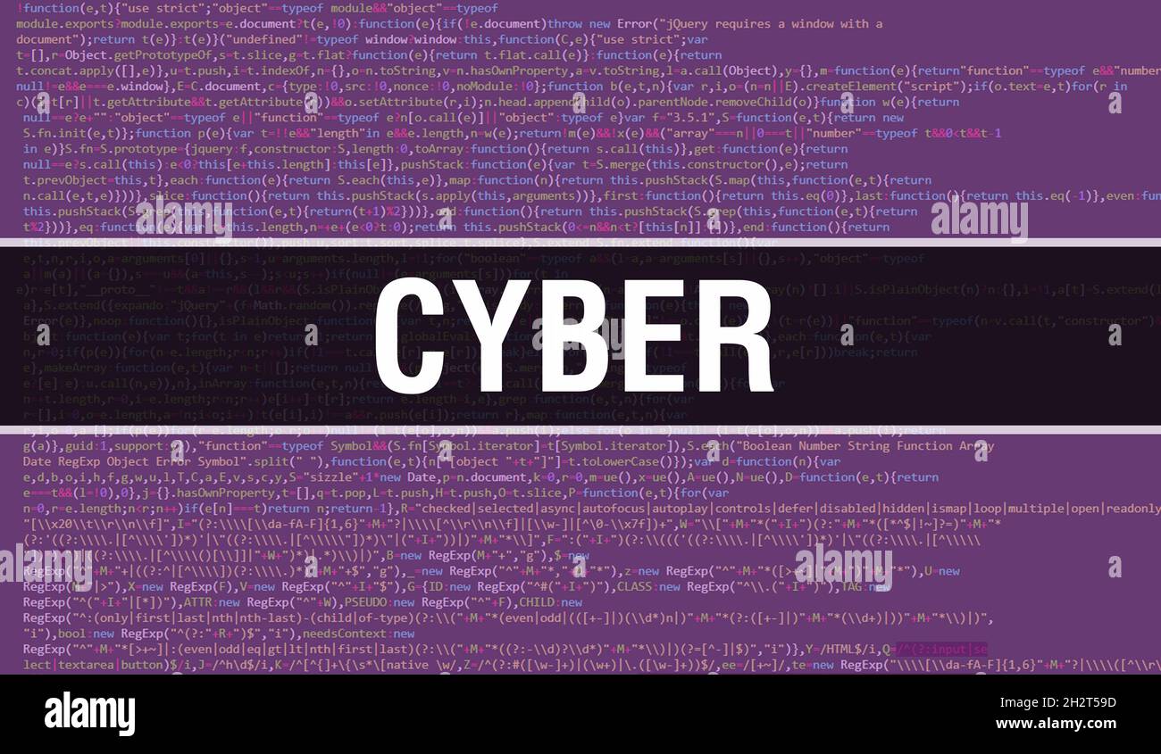 cyber concept illustration using code for developing programs and app ...
