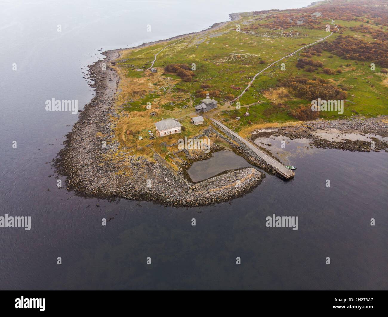 View of the hermitage of St. Andrew the First-Called on Solovki. Big ...