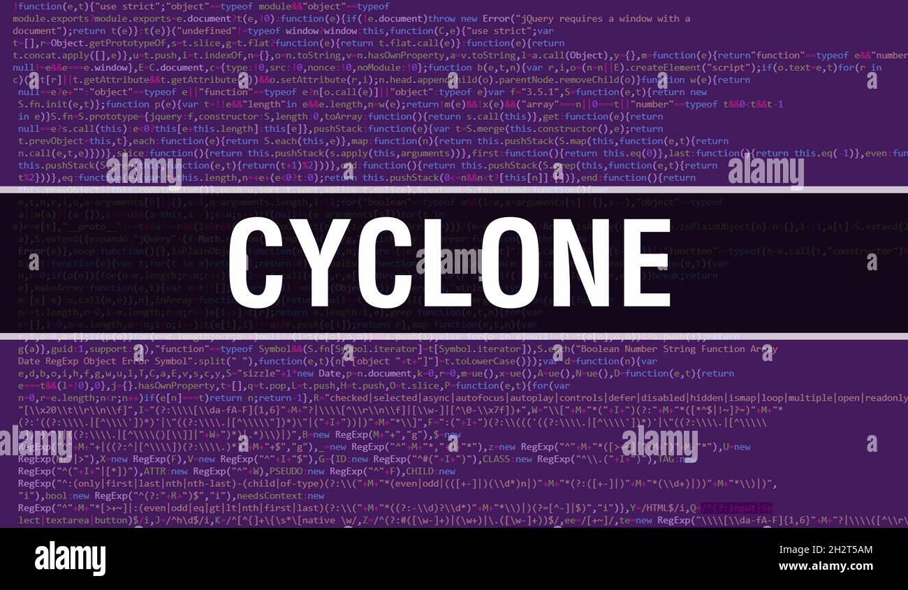 Cyclone concept illustration using code for developing programs and app ...
