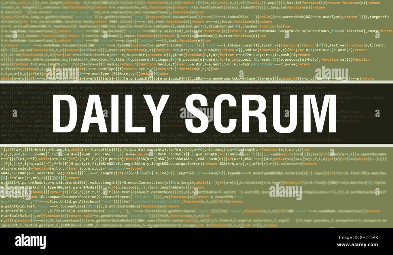 Daily Scrum with Digital java code text. Daily Scrum and Computer ... Daily Scrum with Digital java code text. Daily Scrum and Computer ...
