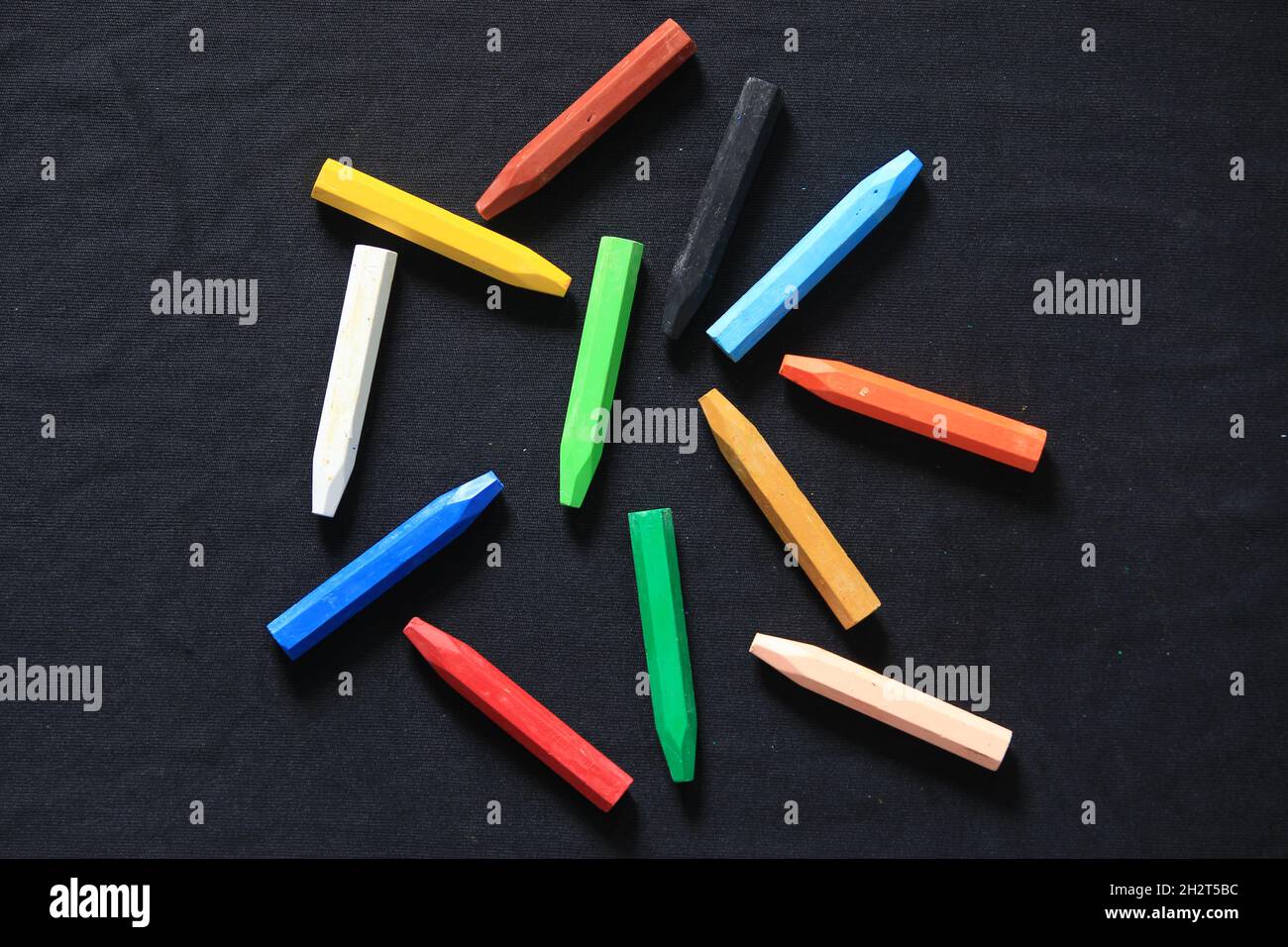 Crayon pencils with beautiful bright colors, for drawing and painting ...