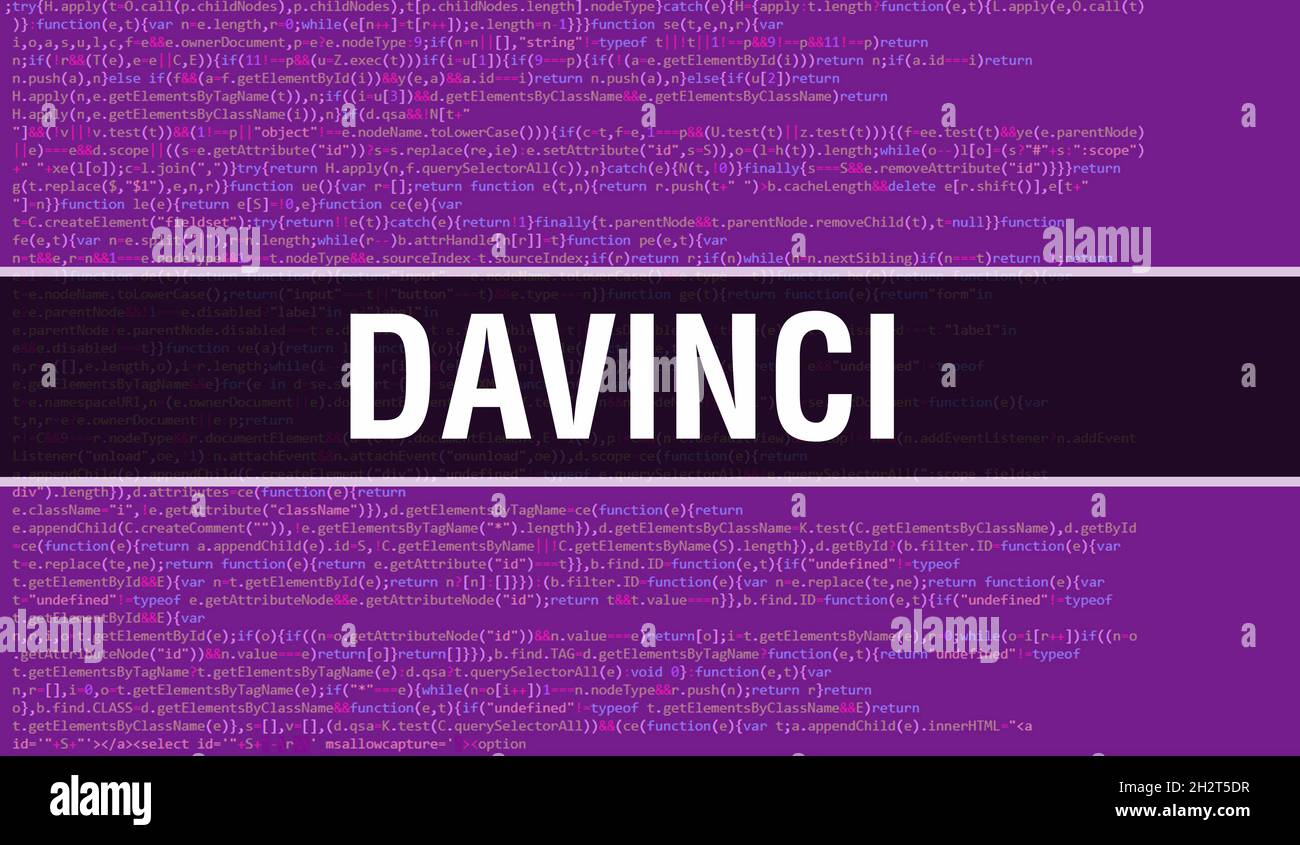DaVinci with Abstract Technology Binary code Background.Digital binary ...