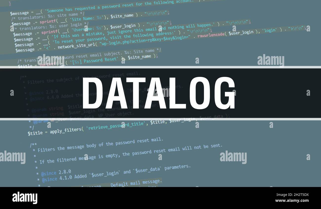 Datalog concept with Random Parts of Program Code.Datalog text written ...