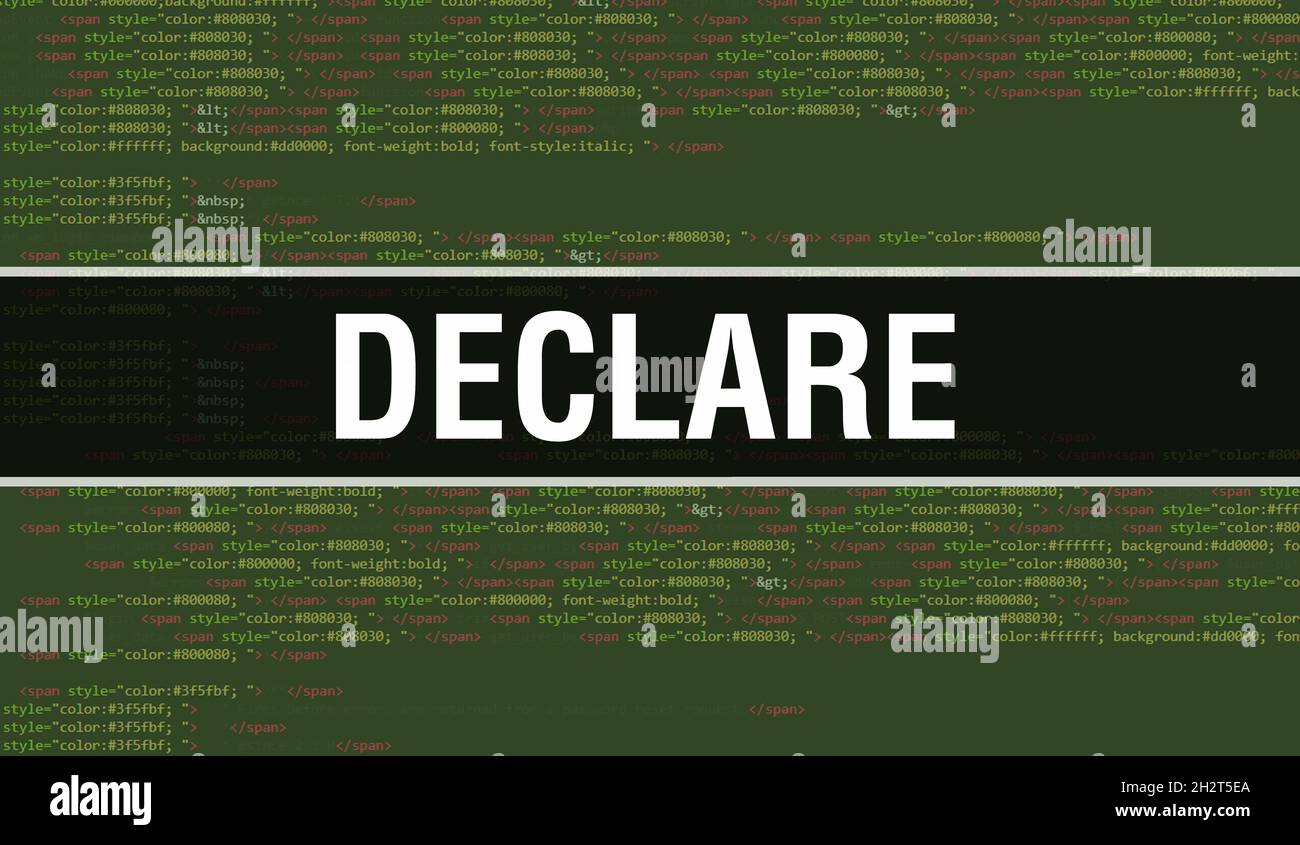 Declare with Binary code digital technology background. Abstract ...