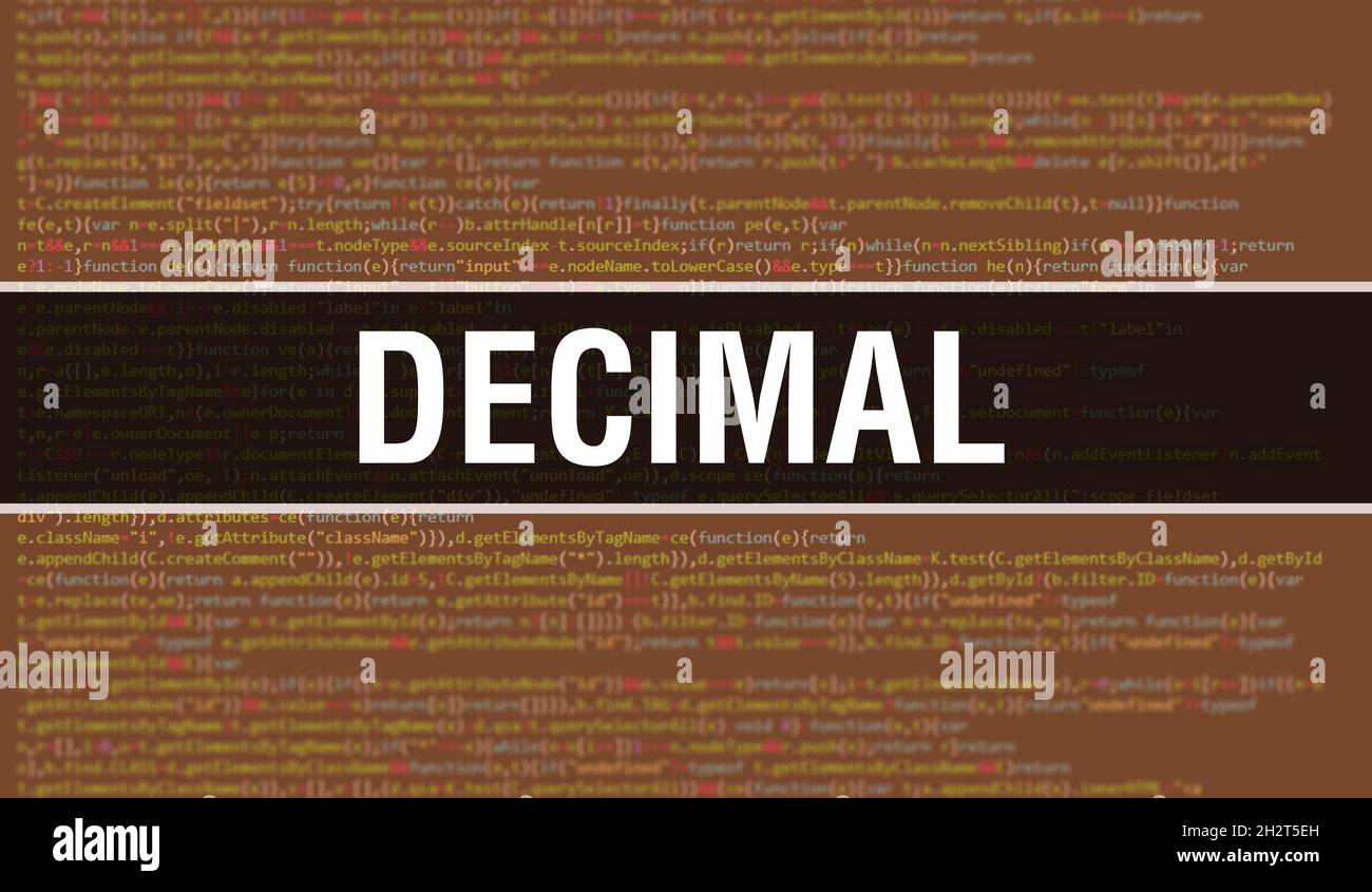 Decimal Concept With Random Parts Of Program Code Decimal With Programming Code Abstract