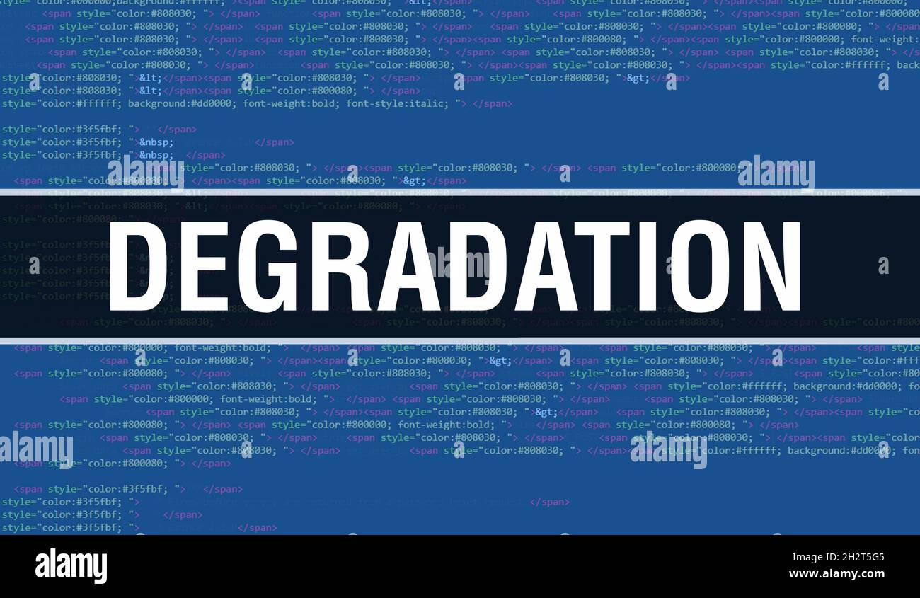 Degradation with Binary code digital technology background. Abstract ...