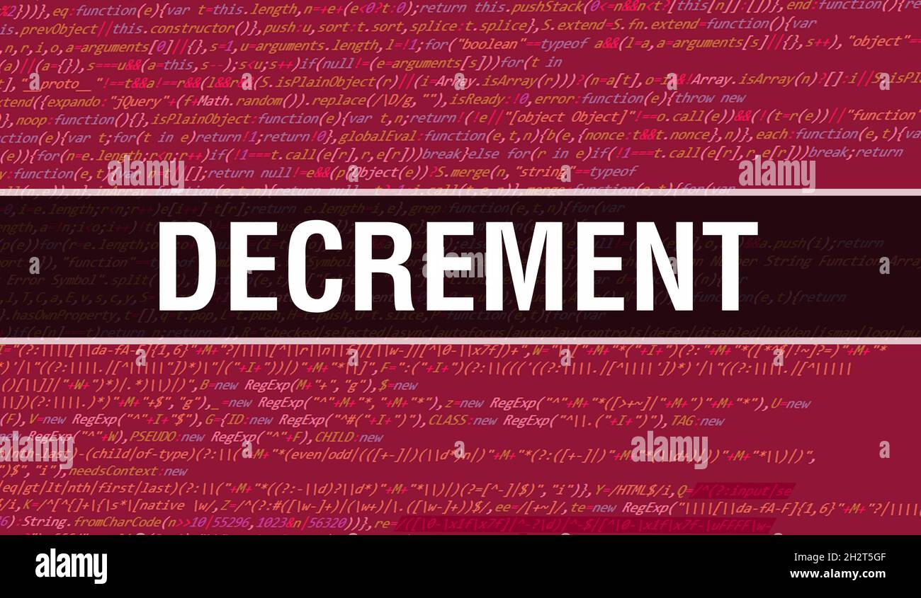 Decrement text written on Programming code abstract technology ...