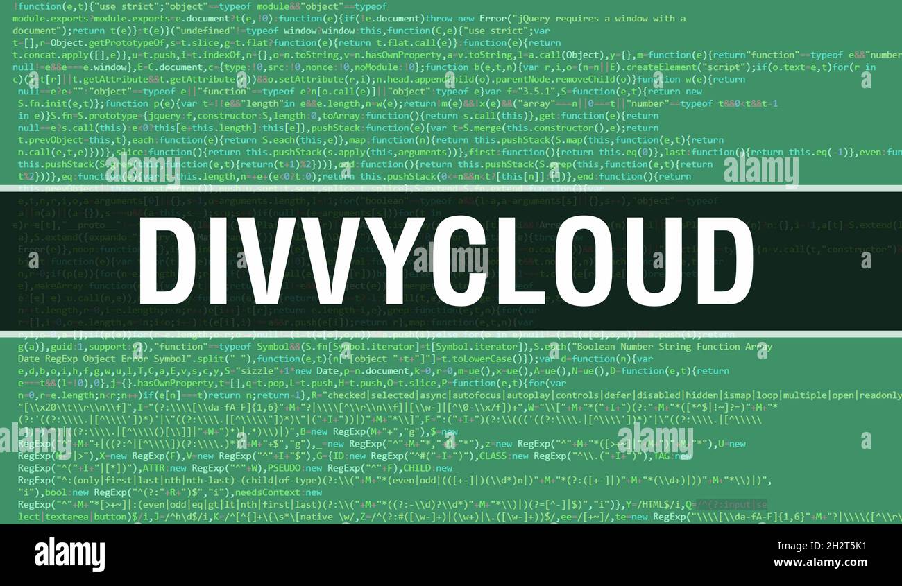 DivvyCloud concept illustration using code for developing programs and app. DivvyCloud website ...