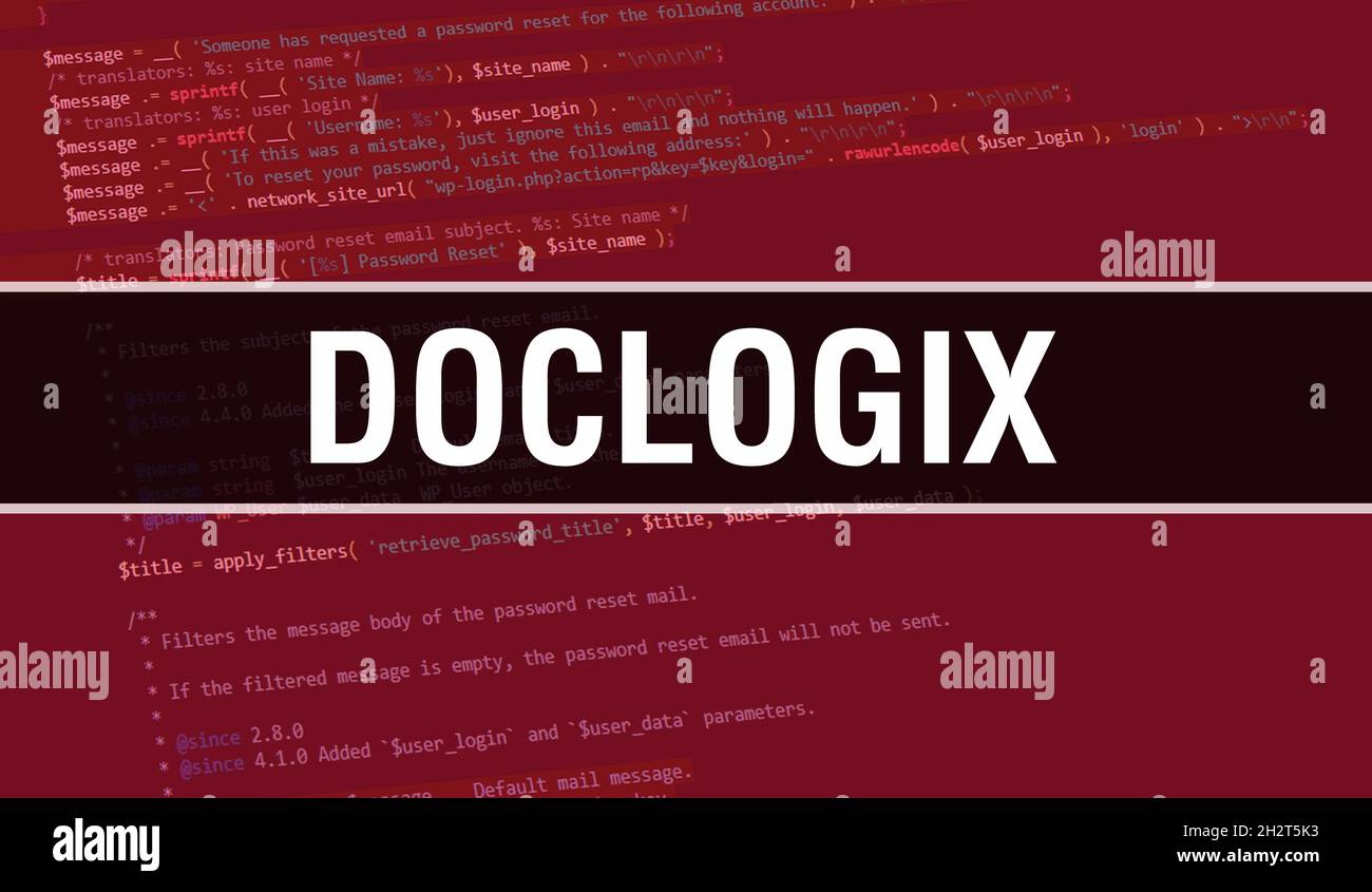 DocLogix concept with Random Parts of Program Code.DocLogix text ...