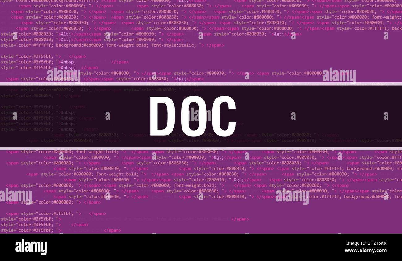 doc with Binary code digital technology background. Abstract background ...