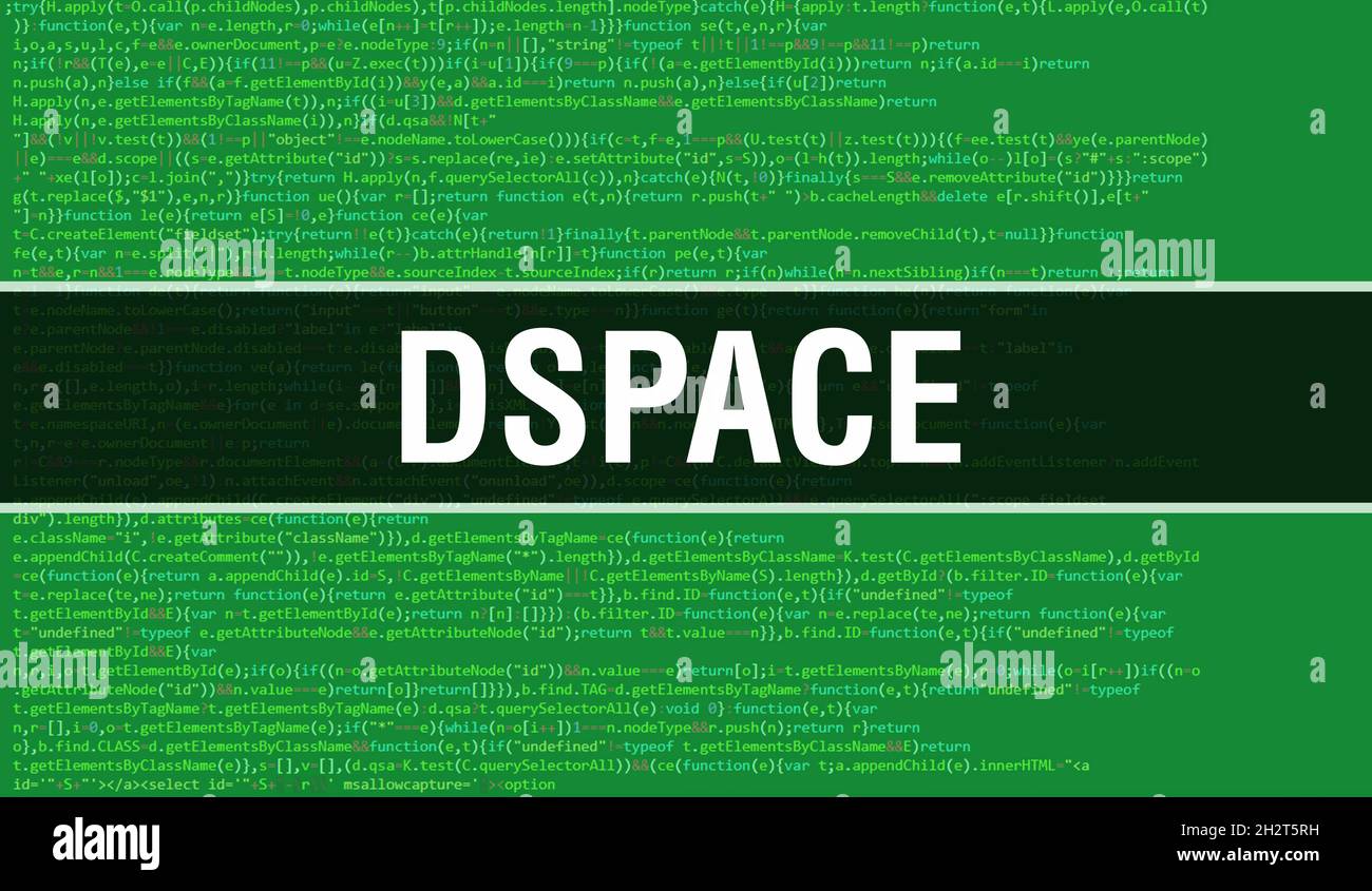 DSpace with Abstract Technology Binary code Background.Digital binary data and Secure Data ...