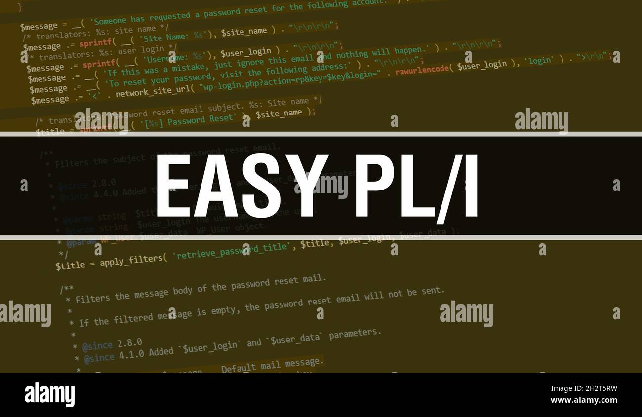 Easy PL/I concept with Random Parts of Program Code.Easy PL/I text ...