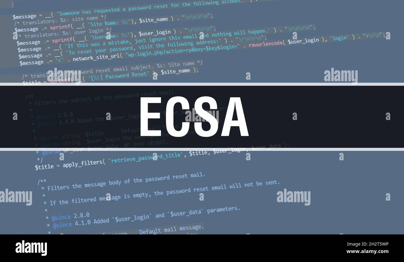ECSA concept with Random Parts of Program Code.ECSA text written on ...