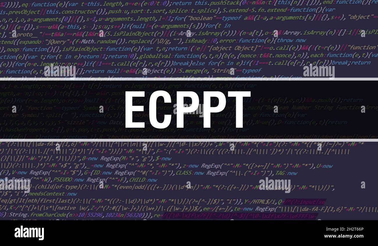 eCPPT text written on Programming code abstract technology background ...