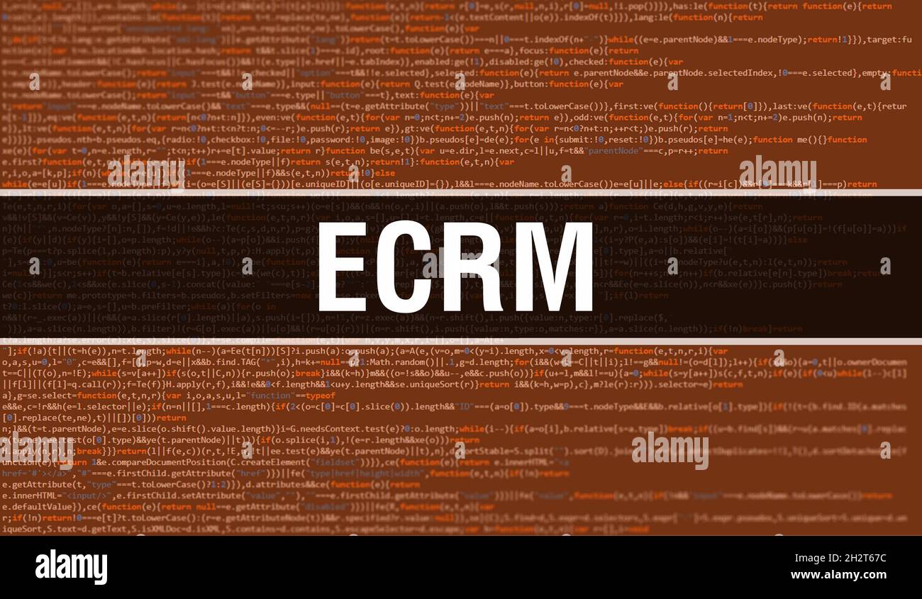 Ecrm With Digital Java Code Text Ecrm And Computer Software Coding Vector Concept Programming