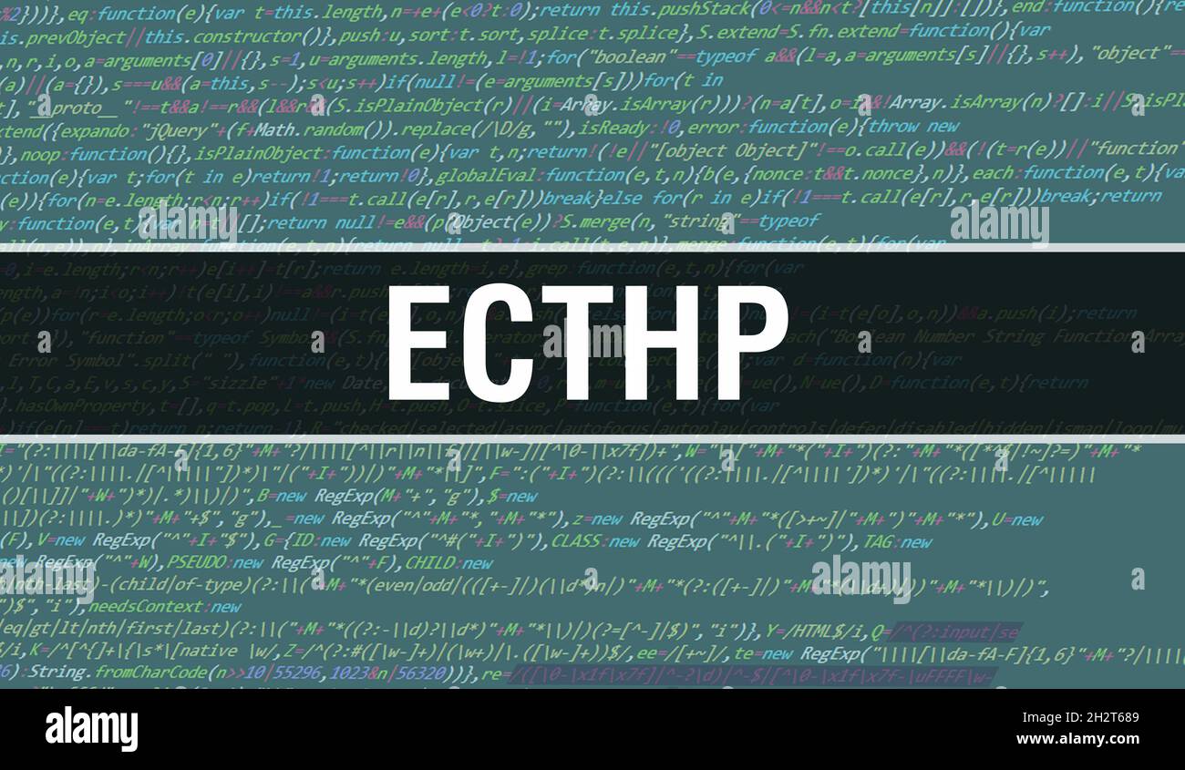 eCTHP text written on Programming code abstract technology background ...