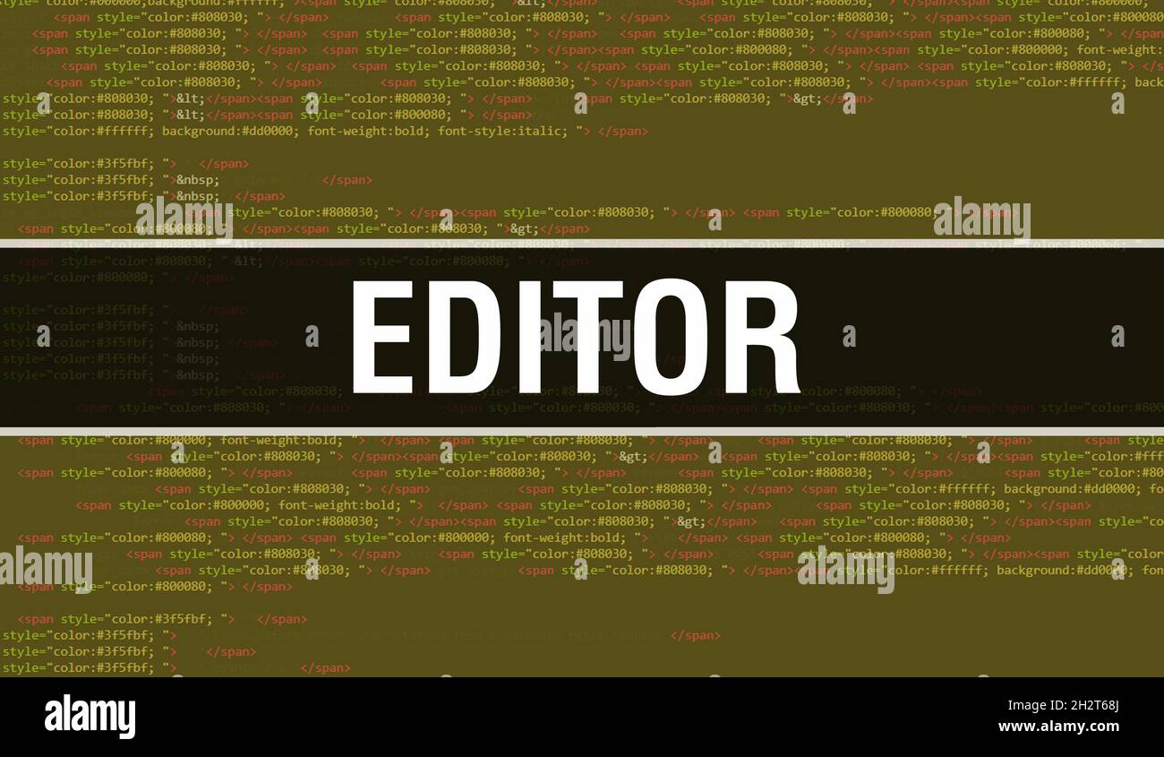 editor with Binary code digital technology background. Abstract ...