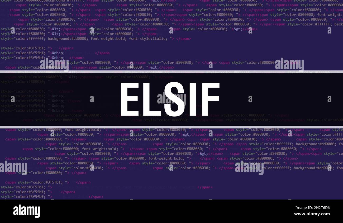 Elsif with Binary code digital technology background. Abstract ...