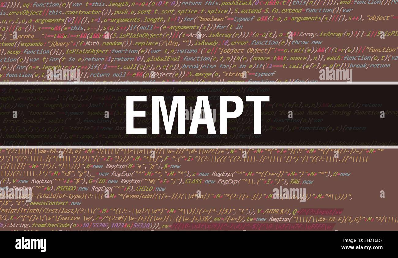 eMAPT text written on Programming code abstract technology background ...