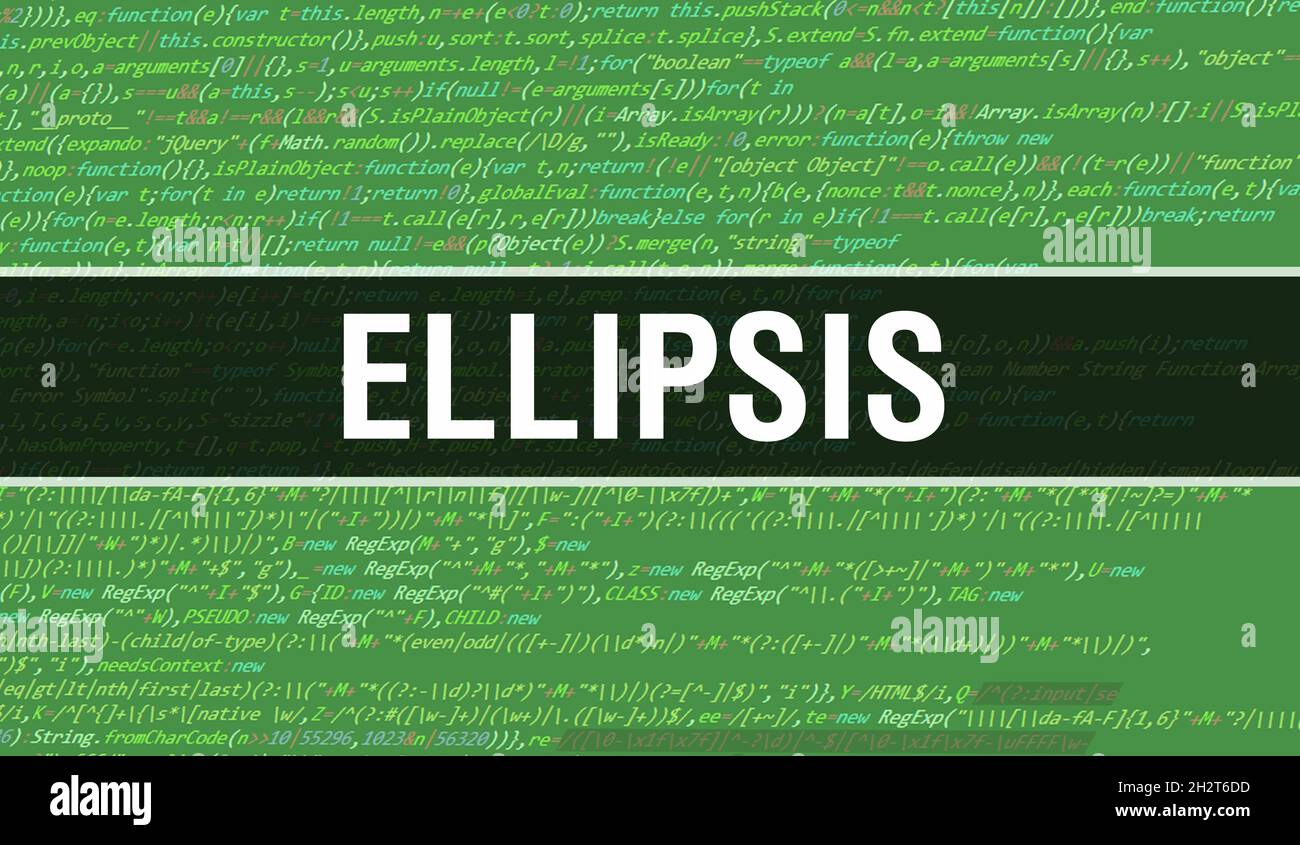 Ellipsis text written on Programming code abstract technology ...