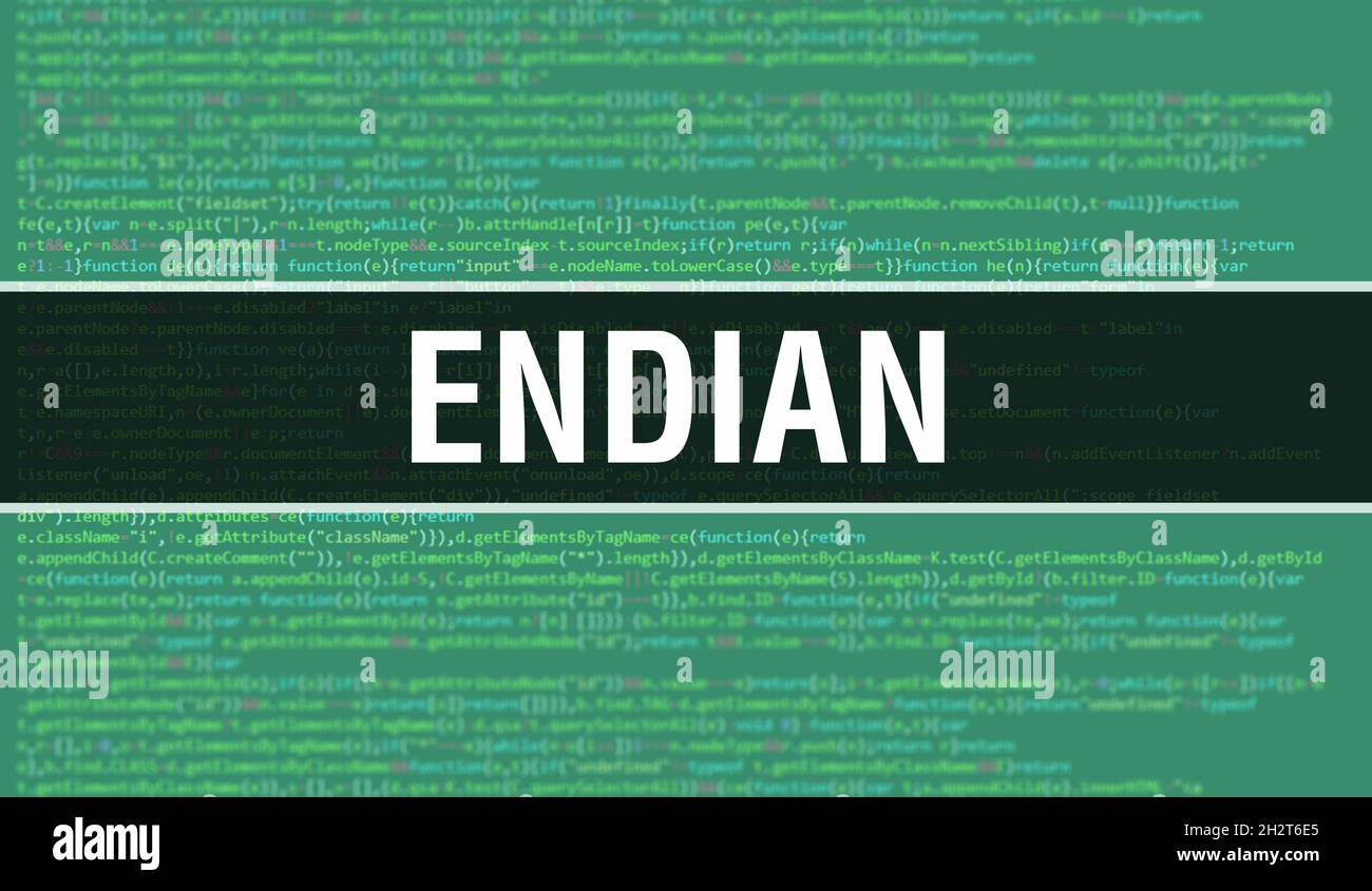 Endian Concept With Random Parts Of Program Code Endian With Programming Code Abstract