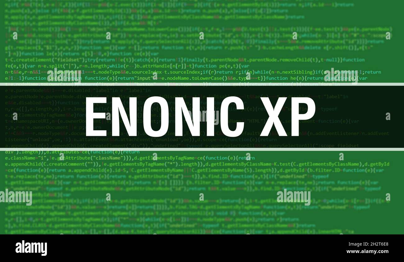 Enonic XP concept with Random Parts of Program Code. Enonic XP with Programming code abstract ...