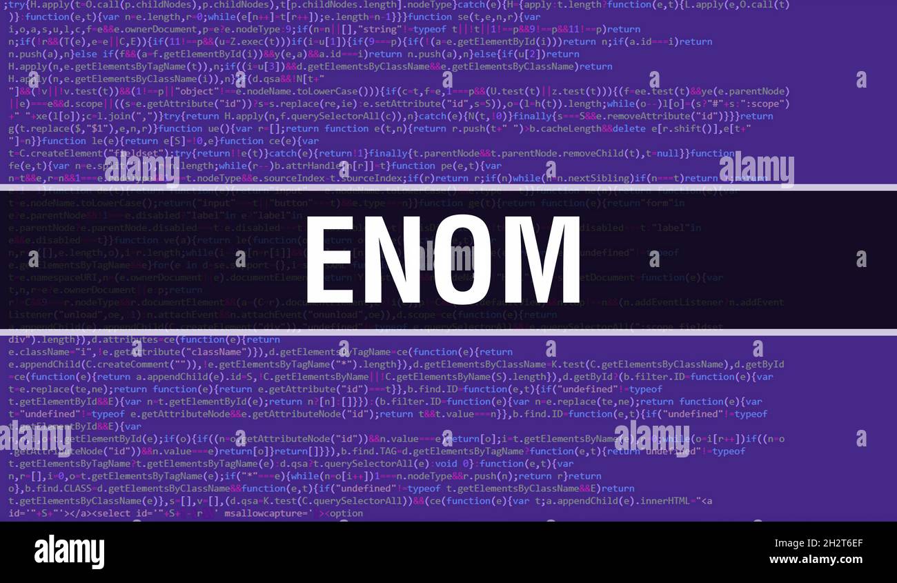 Enom with Abstract Technology Binary code Background.Digital binary data and Secure Data Concept ...