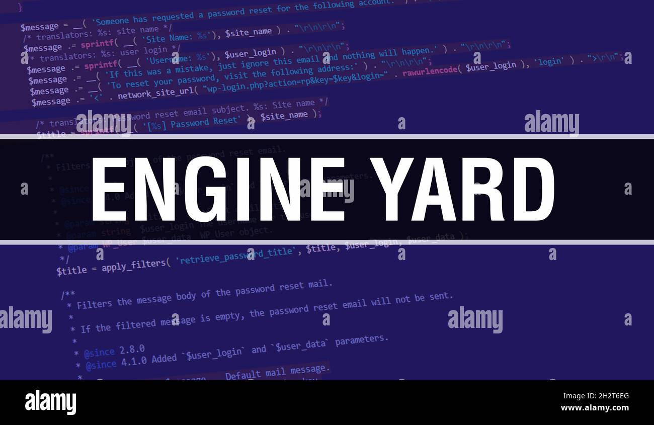 Engine Yard concept with Random Parts of Program Code.Engine Yard text ...