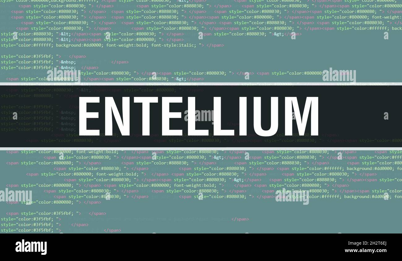 Entellium with Binary code digital technology background. Abstract ...