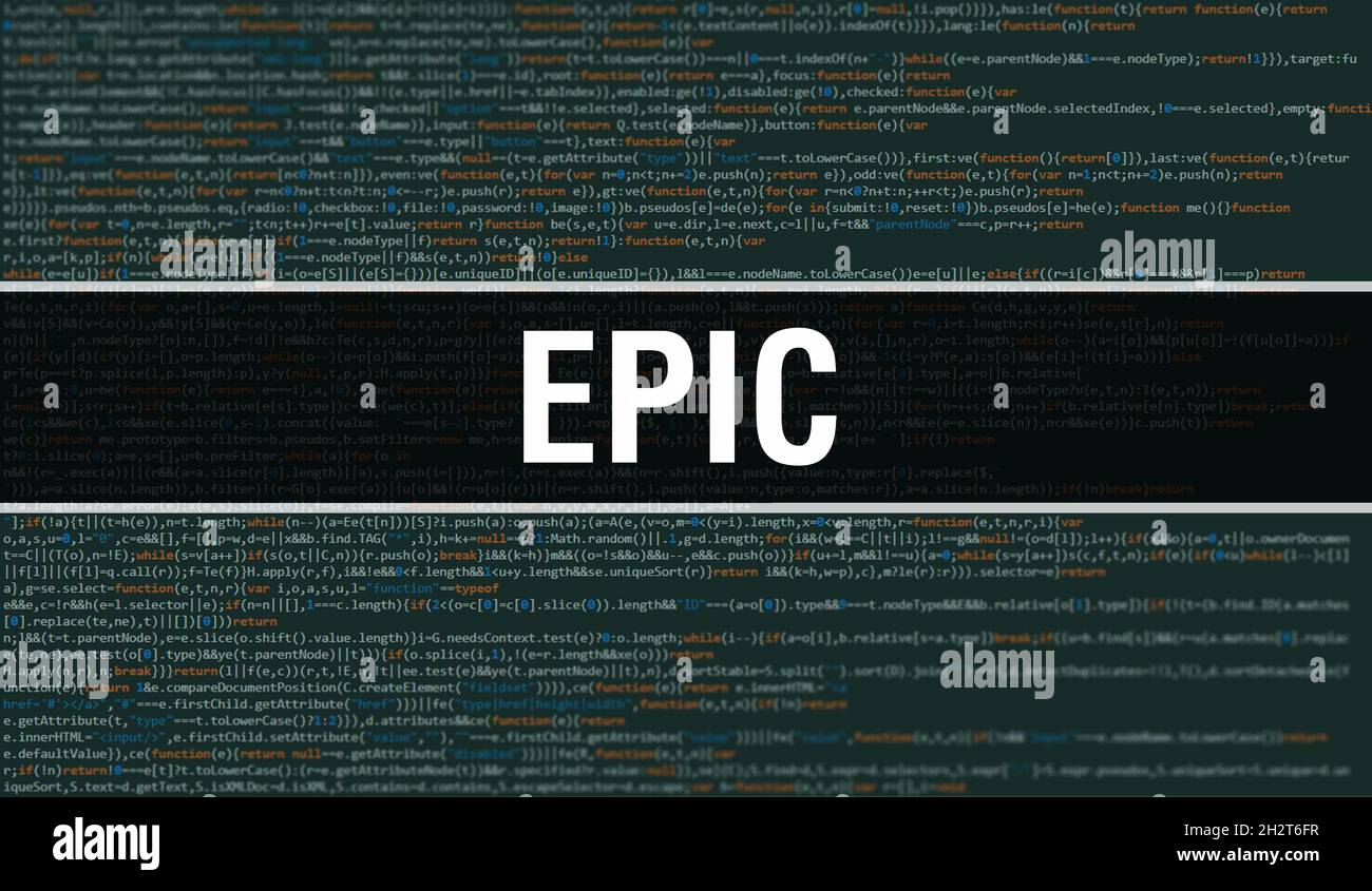 Epic with Digital java code text. Epic and Computer software coding ...