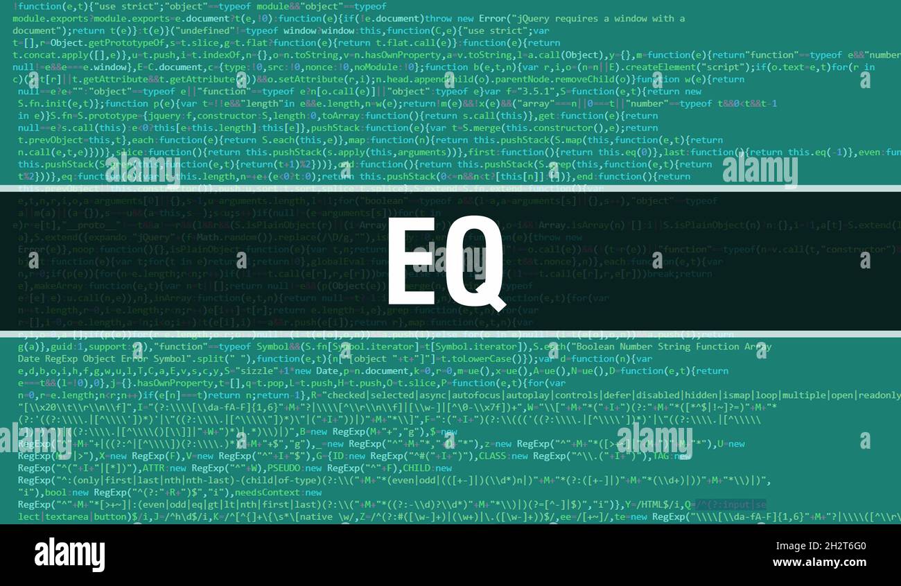 Eq concept illustration using code for developing programs and app. Eq website code with ...