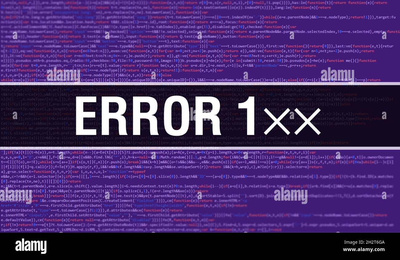 Error 1×× concept with Random Parts of Program Code.Error 1×× text ...