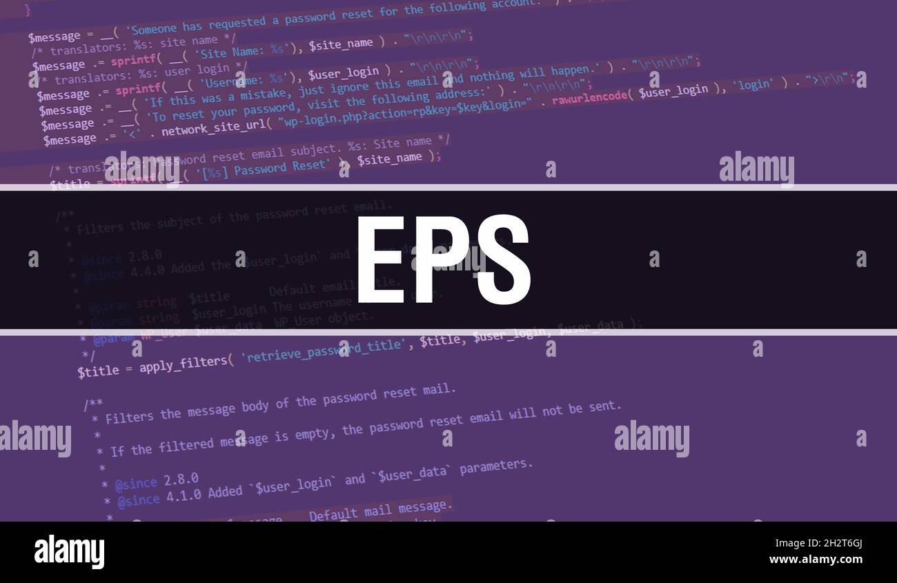 EPS concept with Random Parts of Program Code.EPS text written on ...