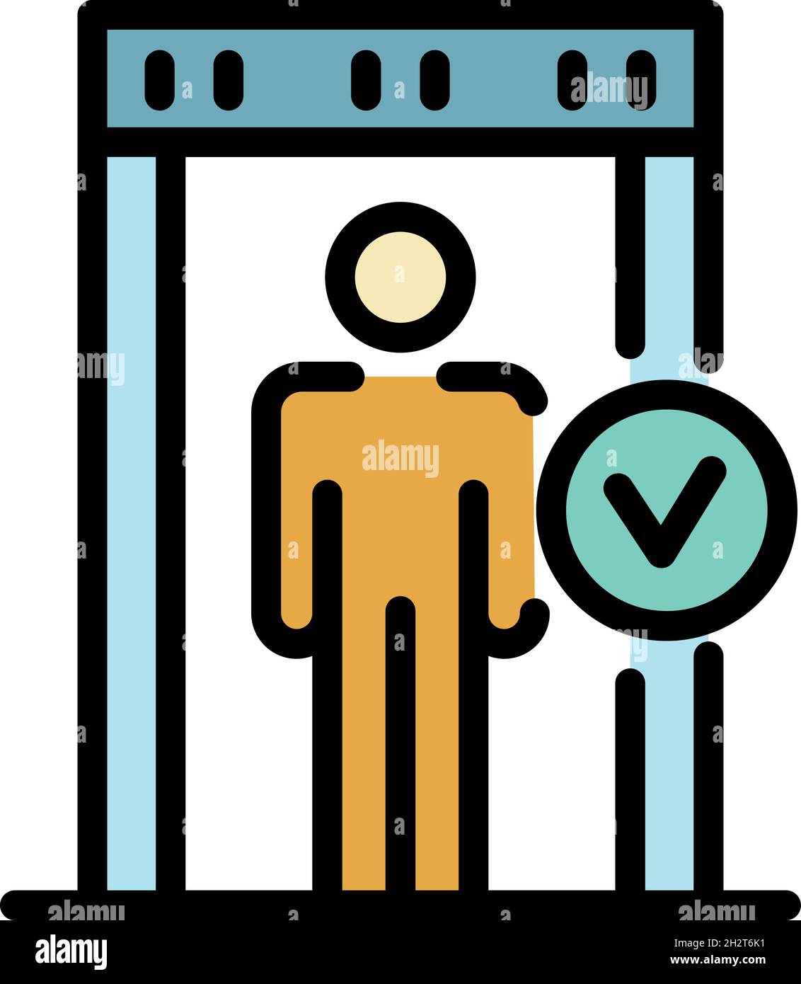 Pass gate scanner icon. Outline pass gate scanner vector icon color ...