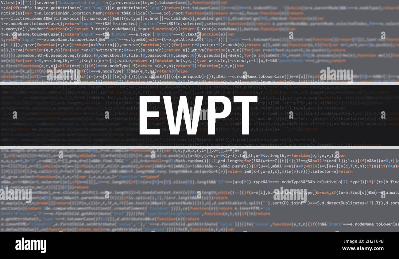 eWPT concept illustration using code for developing programs and app. eWPT website code with ...