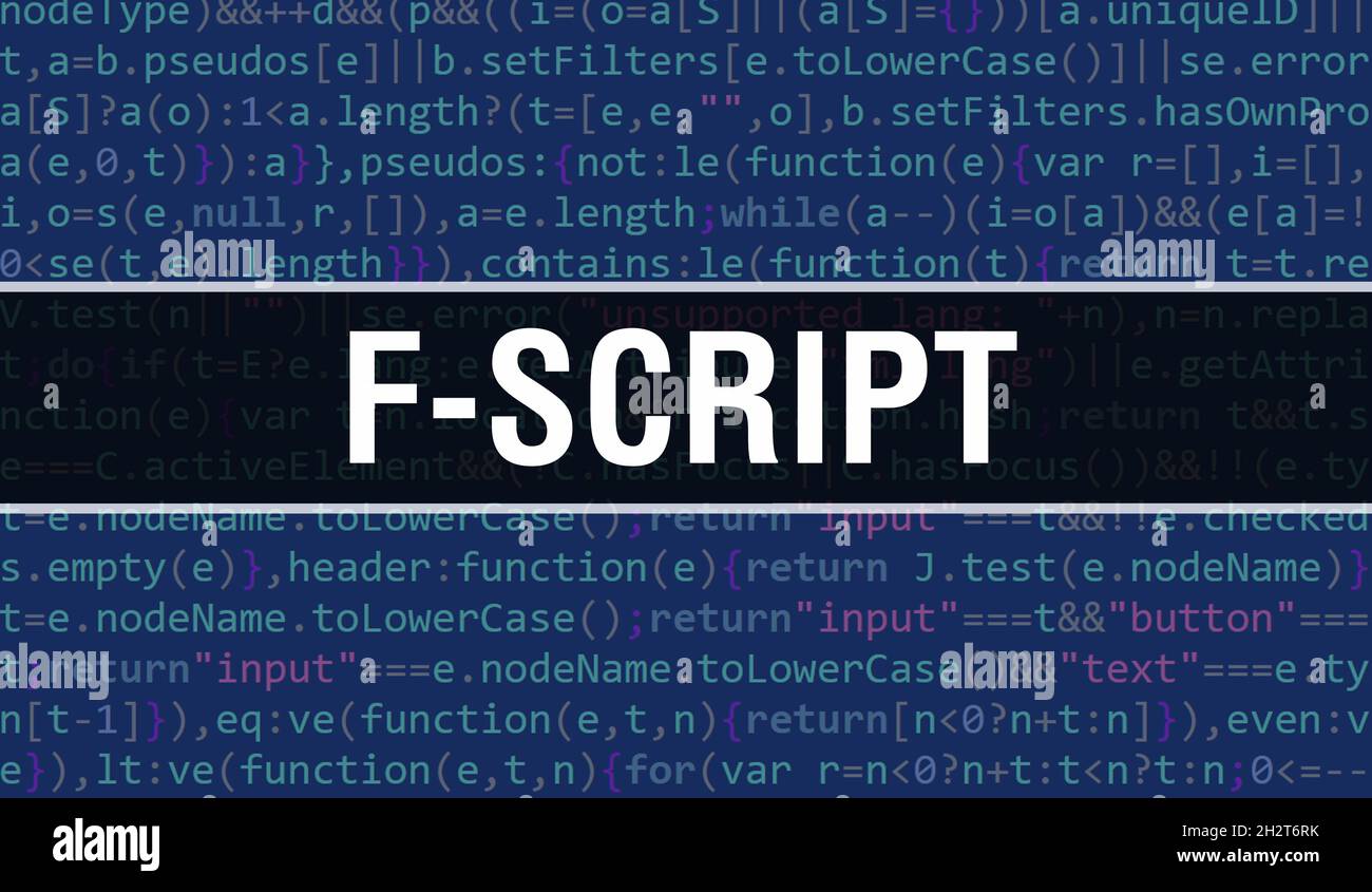 F-Script text written on Programming code abstract technology ...