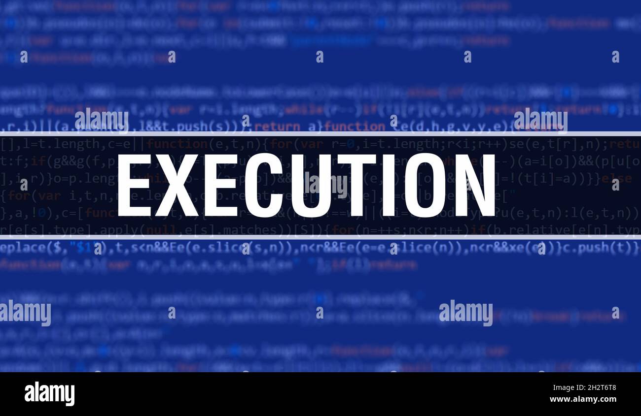 Execution With Binary Code Digital Technology Background Abstract