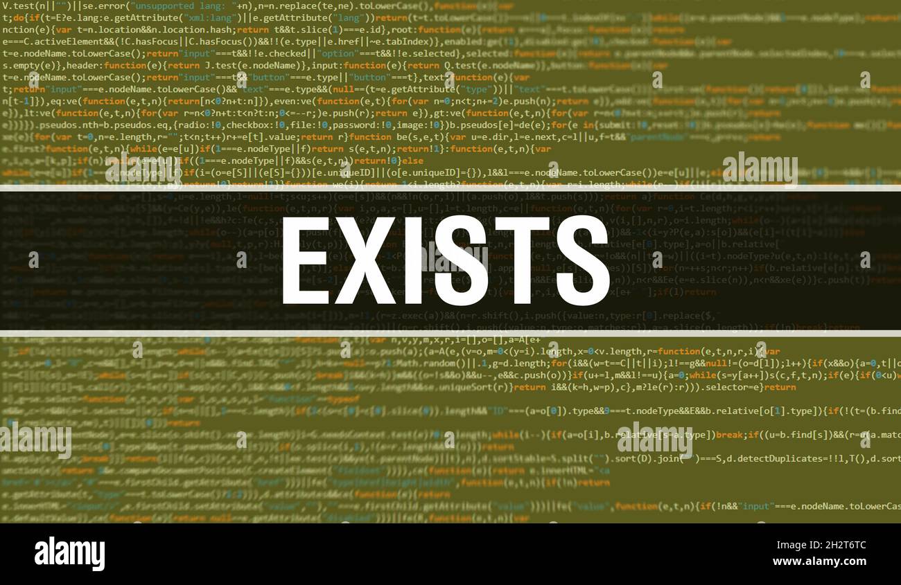 Exists concept illustration using code for developing programs and app. Exists website code with ...