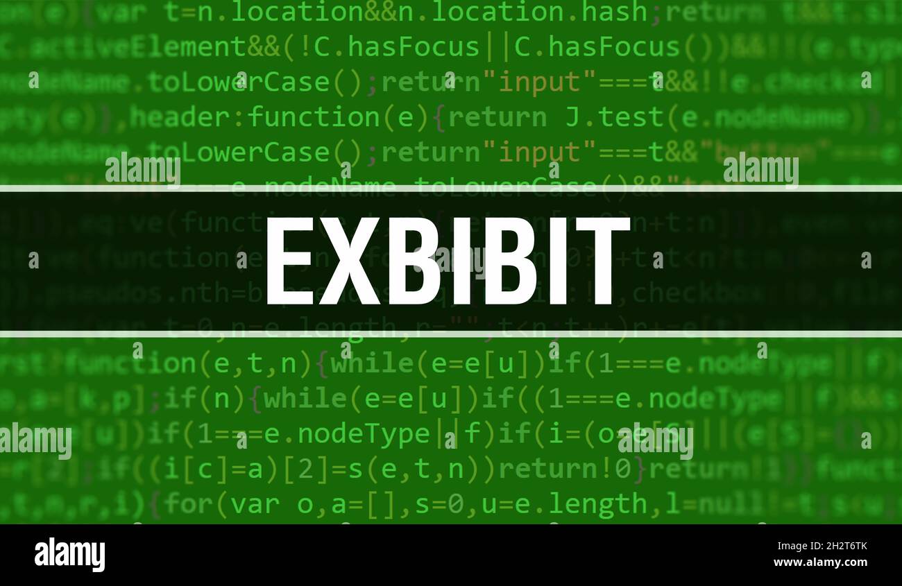 exbibit concept with Random Parts of Program Code. exbibit with ...