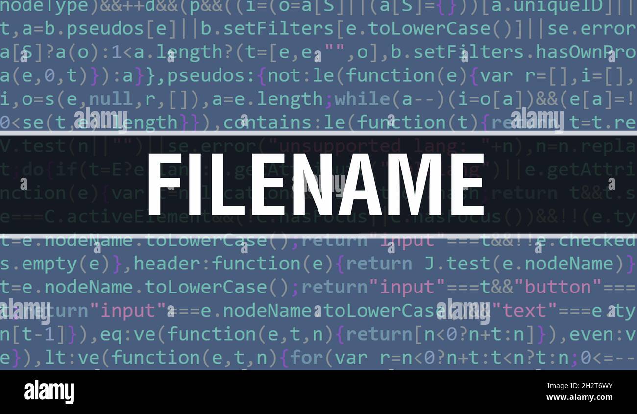 Filename text written on Programming code abstract technology ...