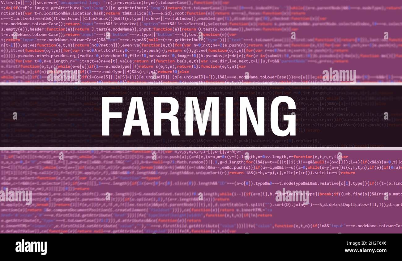 Farming concept illustration using code for developing programs and app ...