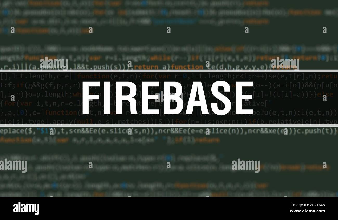 Firebase With Binary Code Digital Technology Background Abstract Background With Program Code