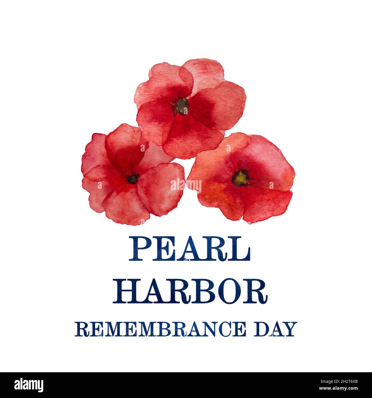 Pearl Harbor Remembrance Day. Greeting inscription on the background of ...