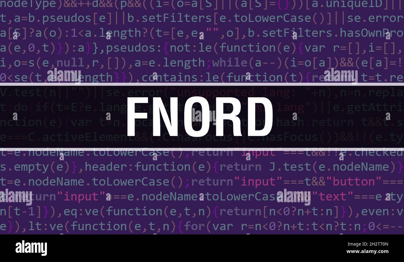 Fnord text written on Programming code abstract technology background ...