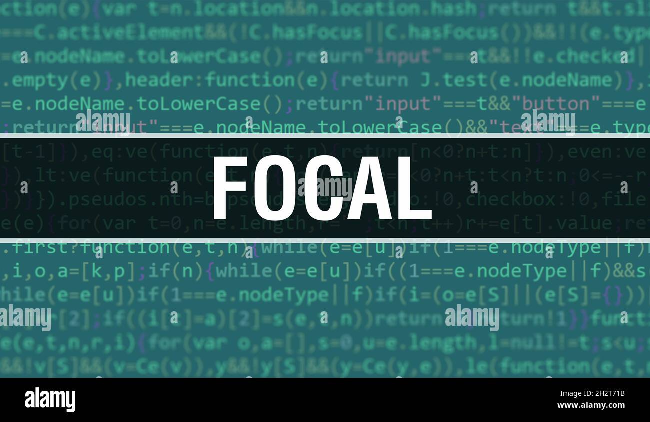 FOCAL with Abstract Technology Binary code Background.Digital binary data and Secure Data ...
