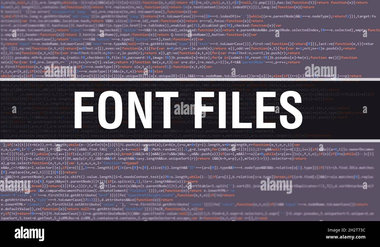 Font Files Concept With Random Parts Of Program Codefont Files Text Written On Programming Code