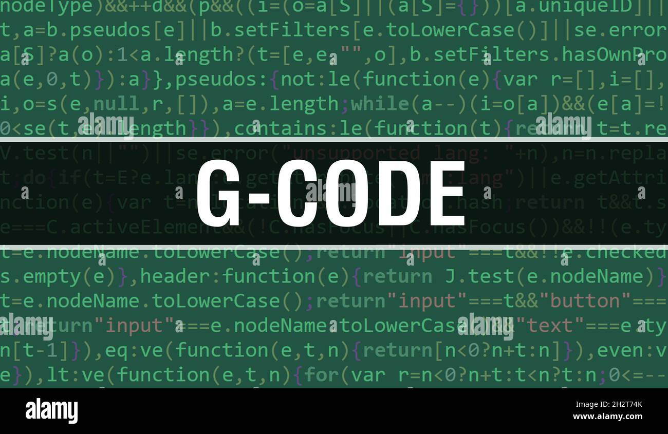G-code text written on Programming code abstract technology background ...