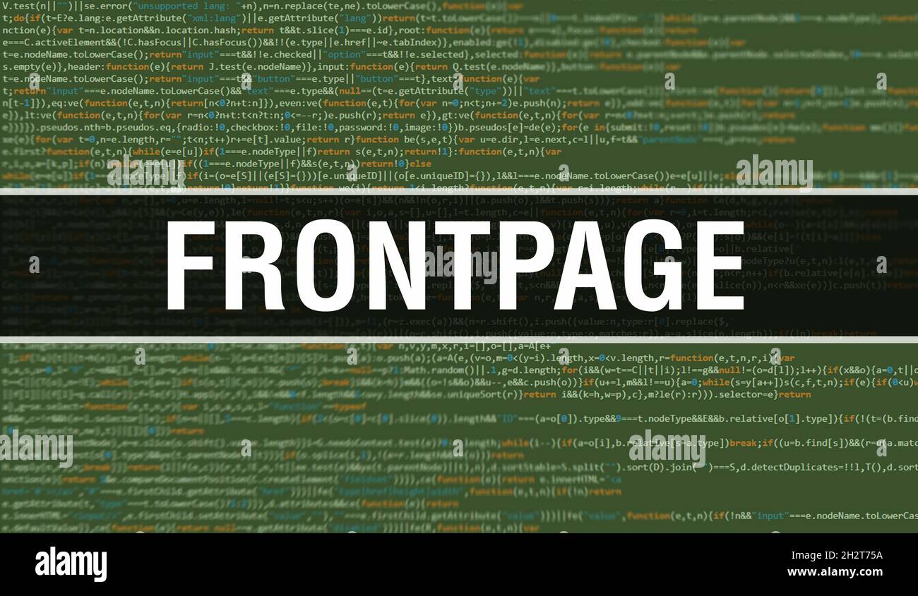 FrontPage concept illustration using code for developing programs and ...
