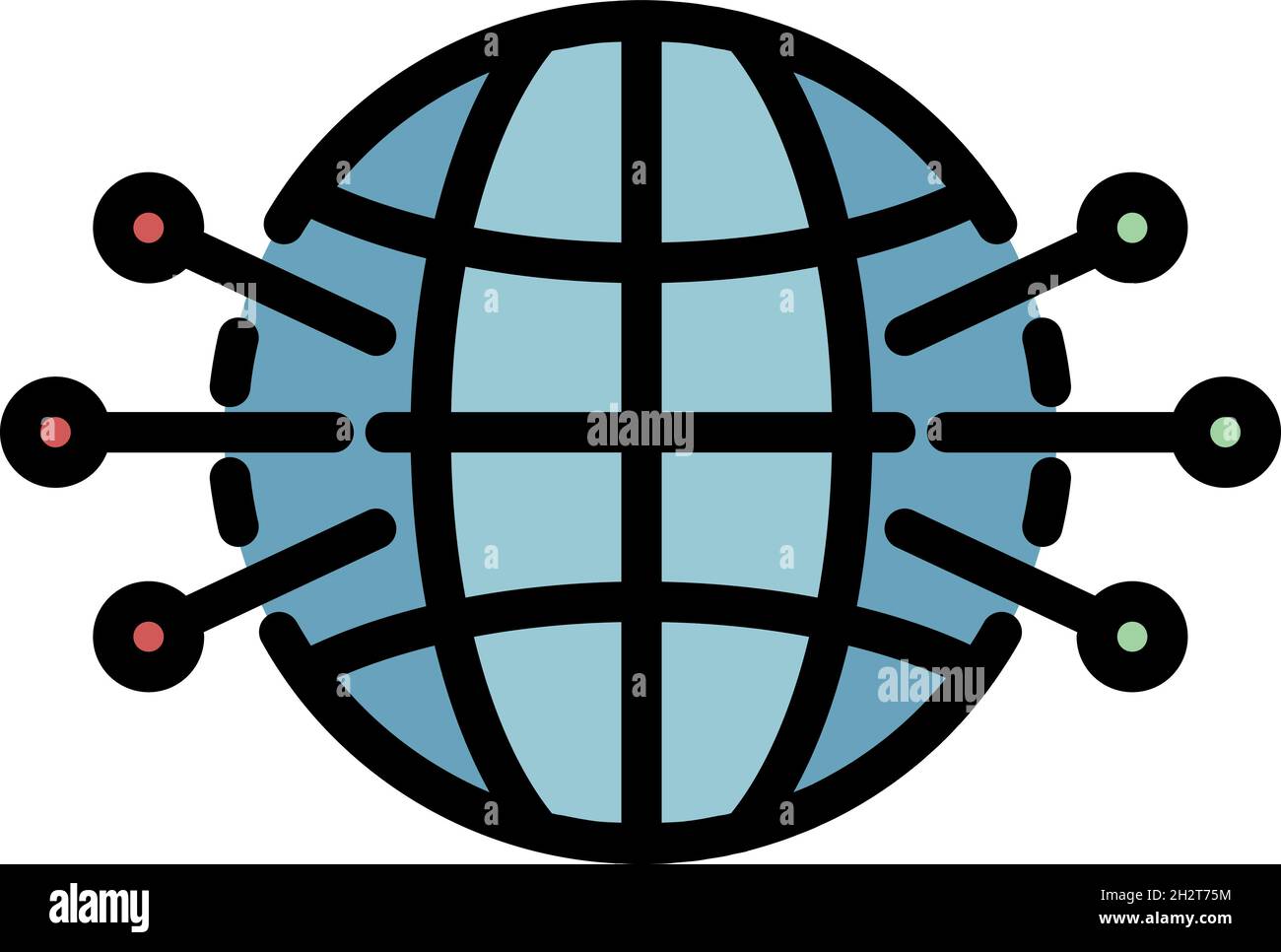 Global digital wallet icon. Outline global digital wallet vector icon ...